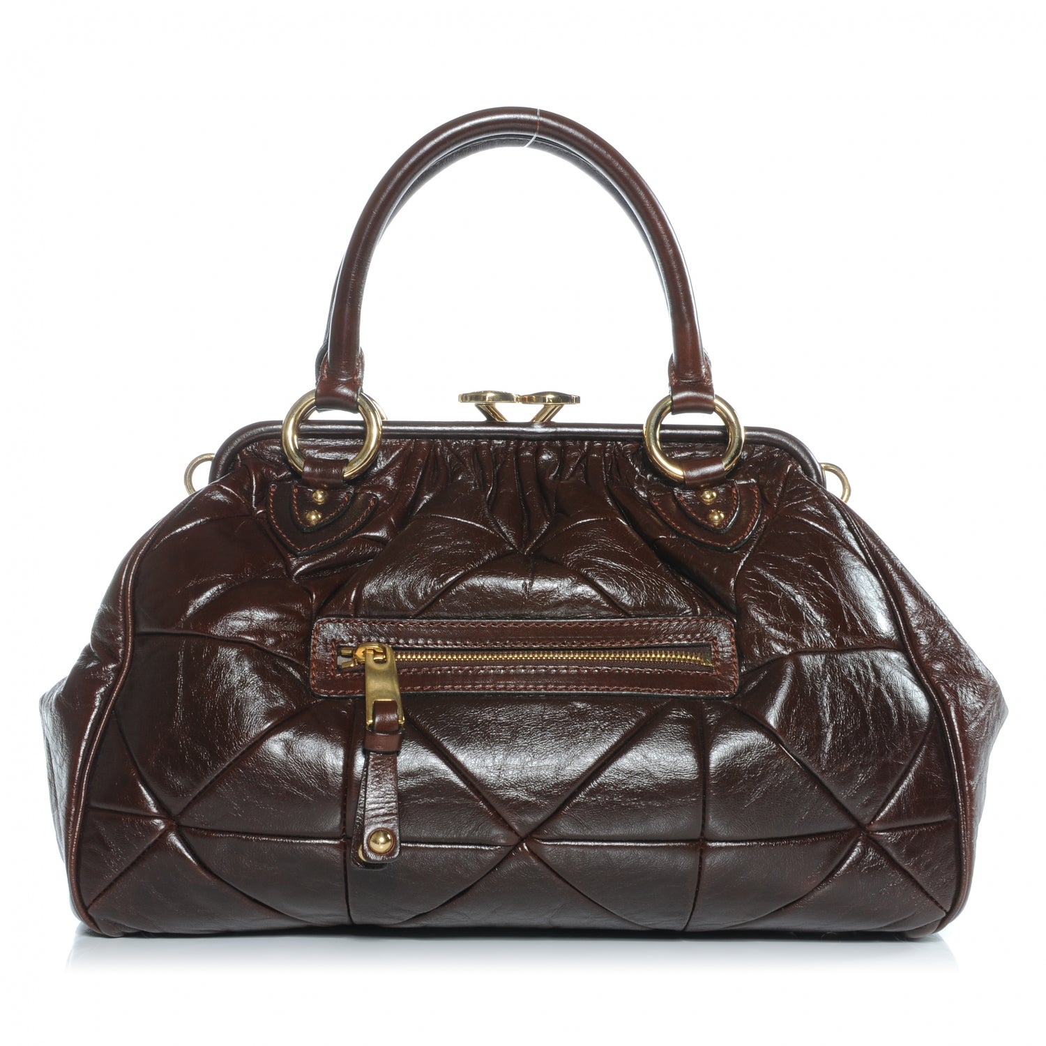 Marc Jacobs Leather Patchwork Stam Chocolate 41447 – FASHIONPHILE