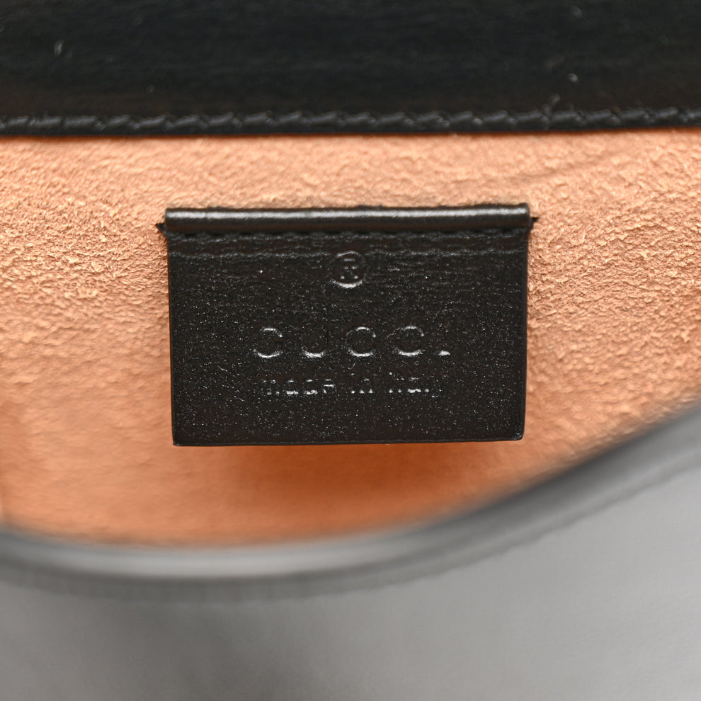 Gucci Boarded Plutone Calfskin Mini Horsebit 1955 Crossbody Bag Black ...