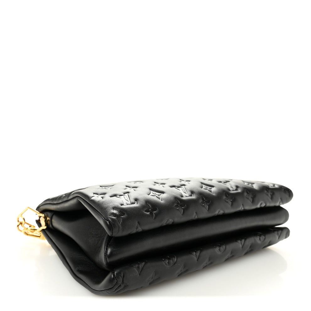 Louis Vuitton Lambskin Embossed Monogram Coussin MM Black 1801221 ...
