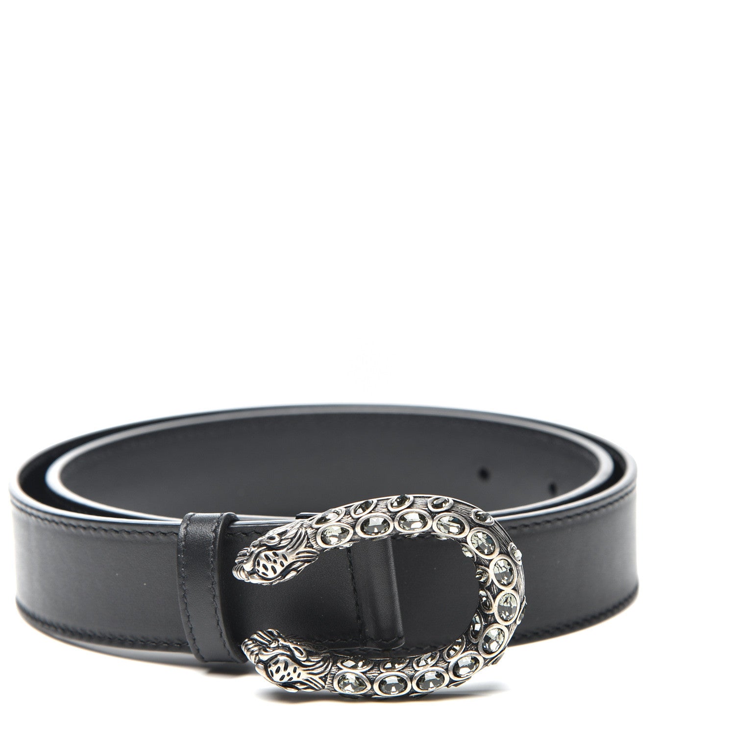 Gucci Moon Calfskin Crystal Dionysus 30mm Belt 80 32 Black Black ...