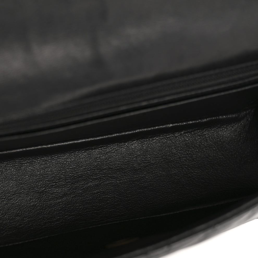 Chanel Lambskin Chevron Quilted Mini Rectangular Flap Black 1779925 ...