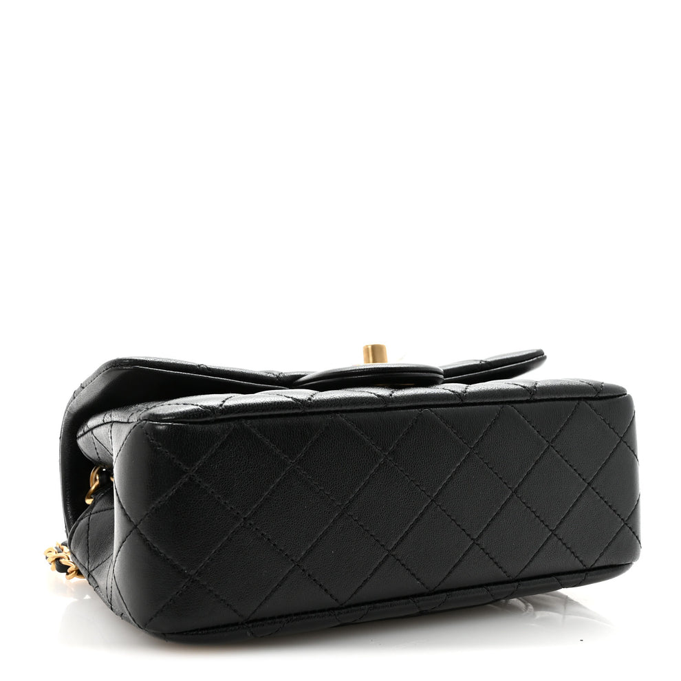 Chanel Lambskin Quilted Mini Rectangular Pearl Crush Flap Black 1850010 ...