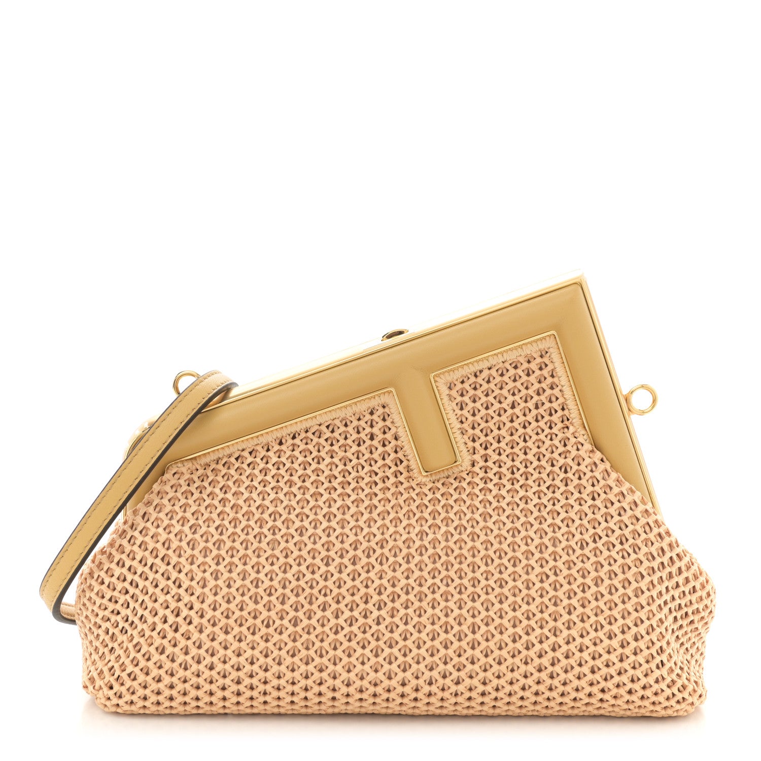 Fendi Raffia Nappa Macrame Small Fendi First Natural Sahara 1680191 ...