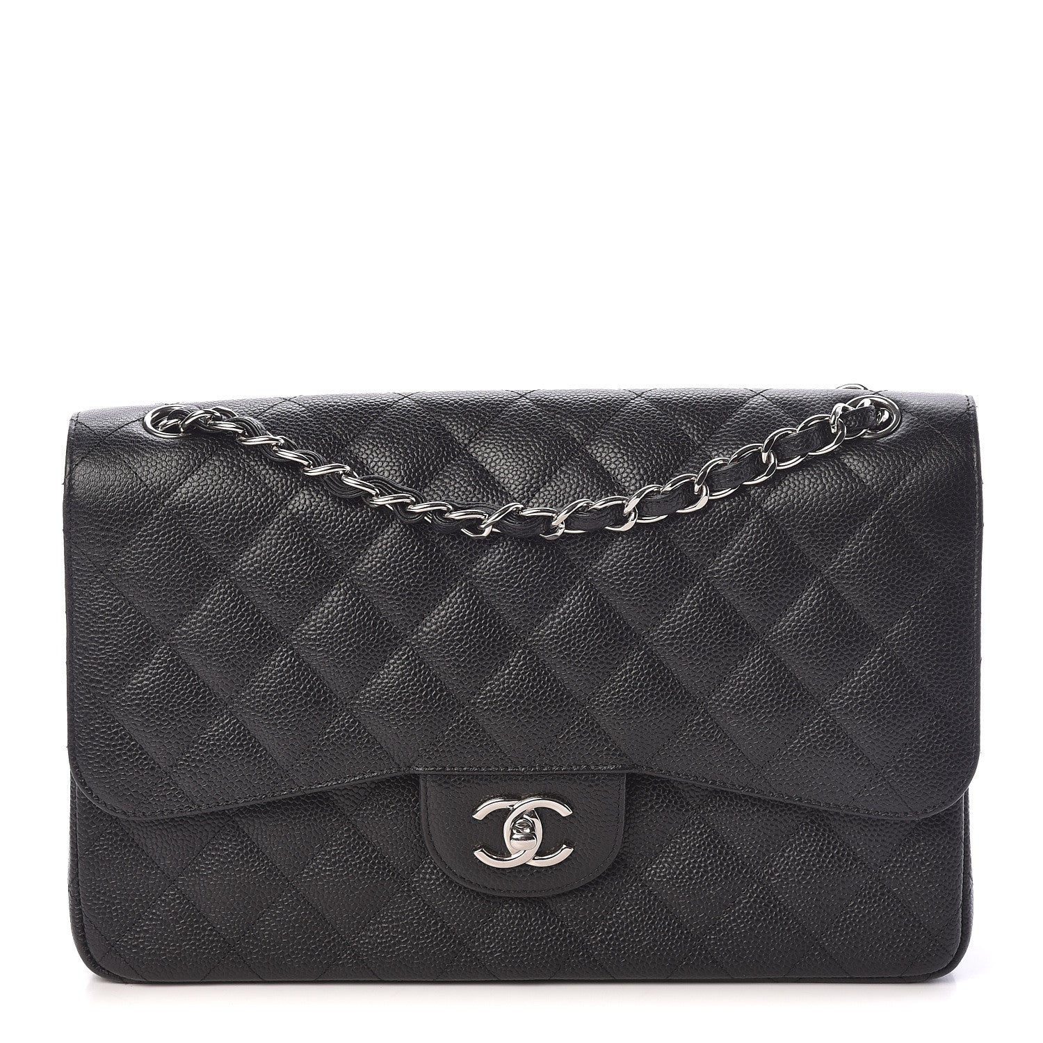 Chanel Caviar Quilted Jumbo Double Flap Black 473717 – FASHIONPHILE