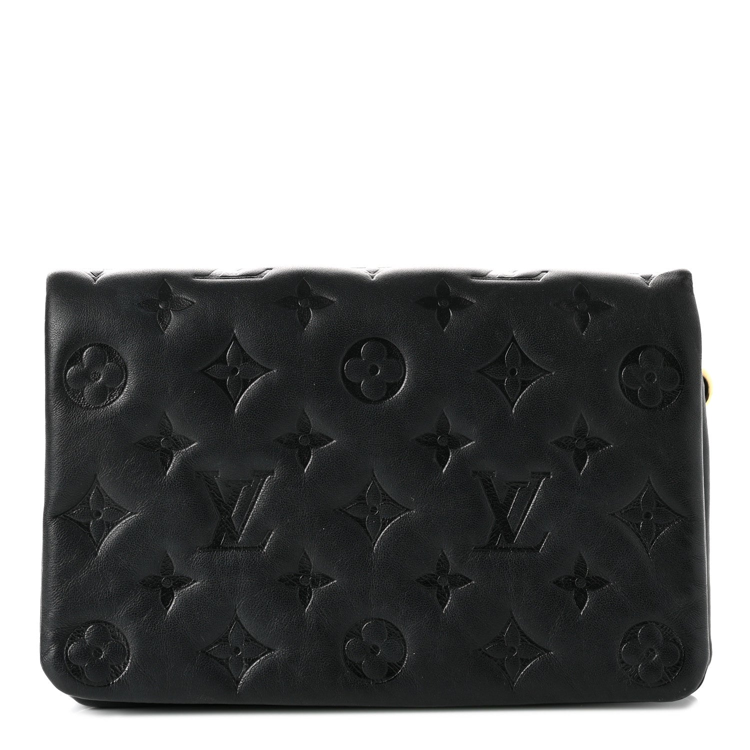 Louis Vuitton Lambskin Embossed Monogram Pochette Coussin Black 1161692 ...