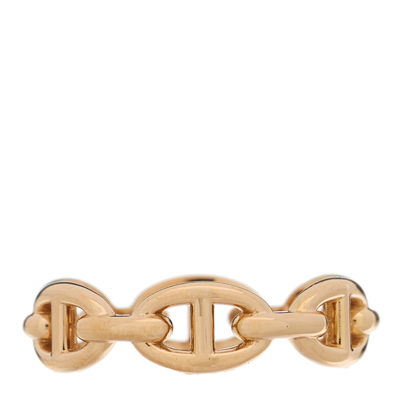Hermes 18K Rose Gold PM Chaine d'Ancre Enchainee Ring 58 8.25 1707530 ...