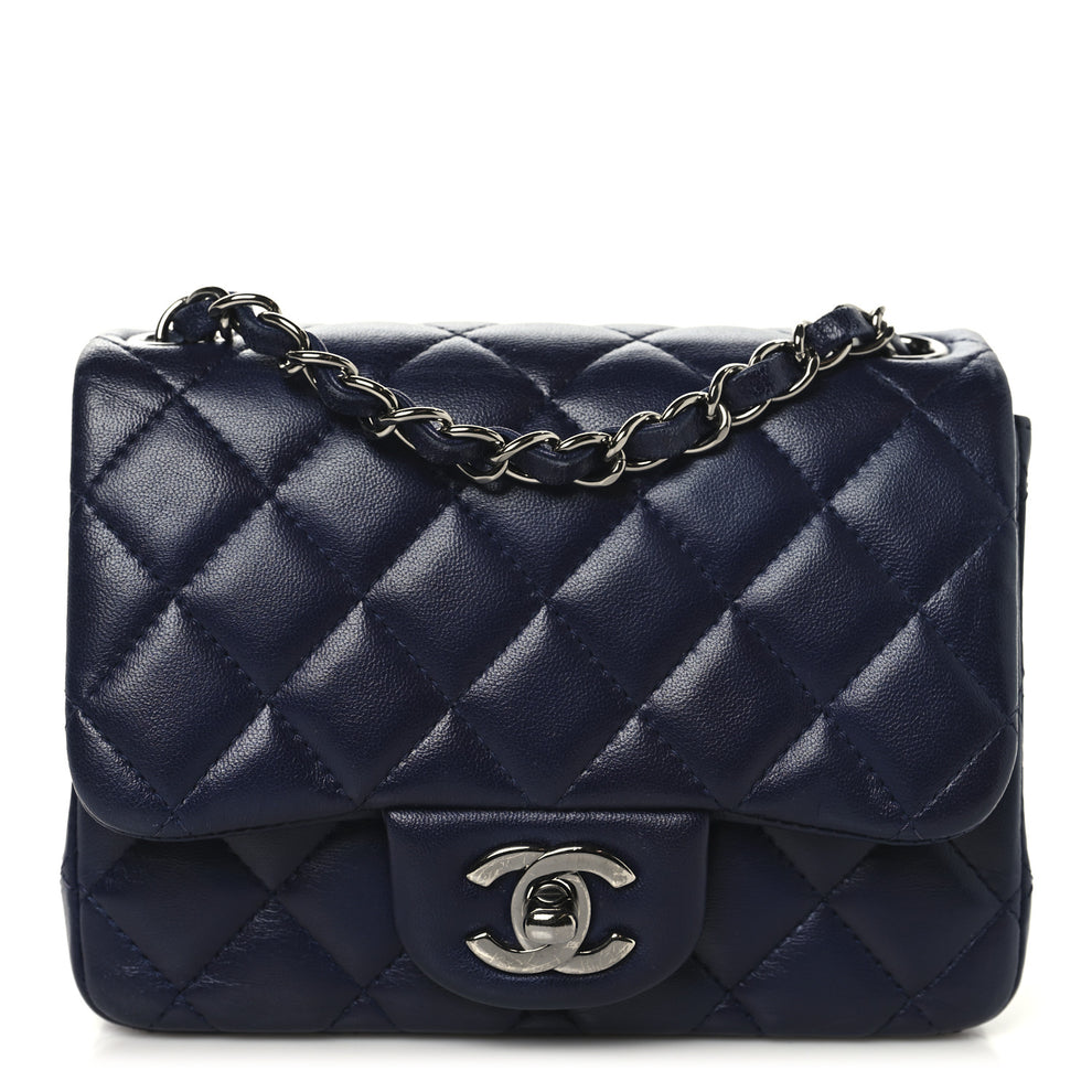 Chanel Lambskin Quilted Mini Square Flap Dark Purple 1777598 – FASHIONPHILE
