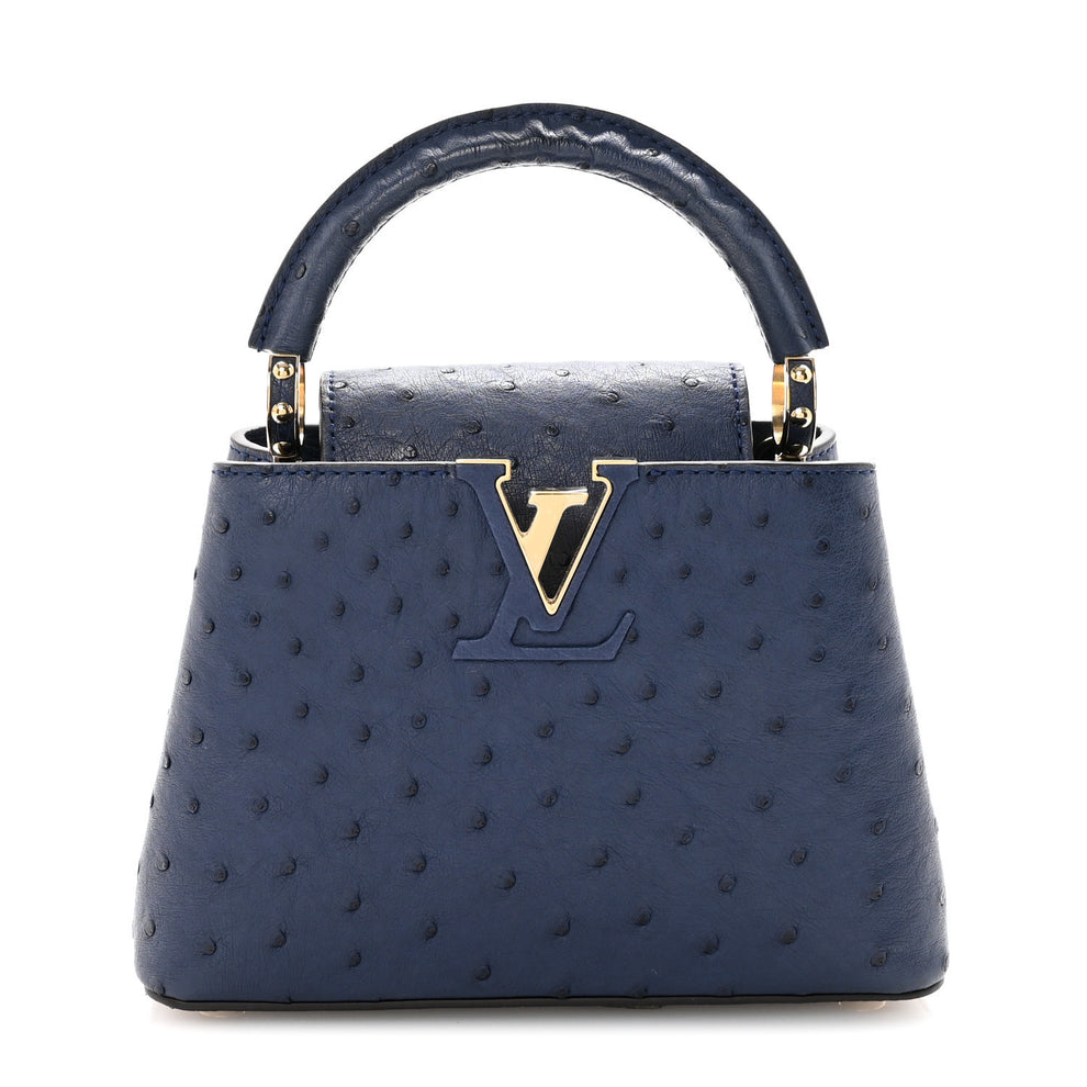 Louis Vuitton Ostrich Capucines Mini Indigo 1826670 – FASHIONPHILE