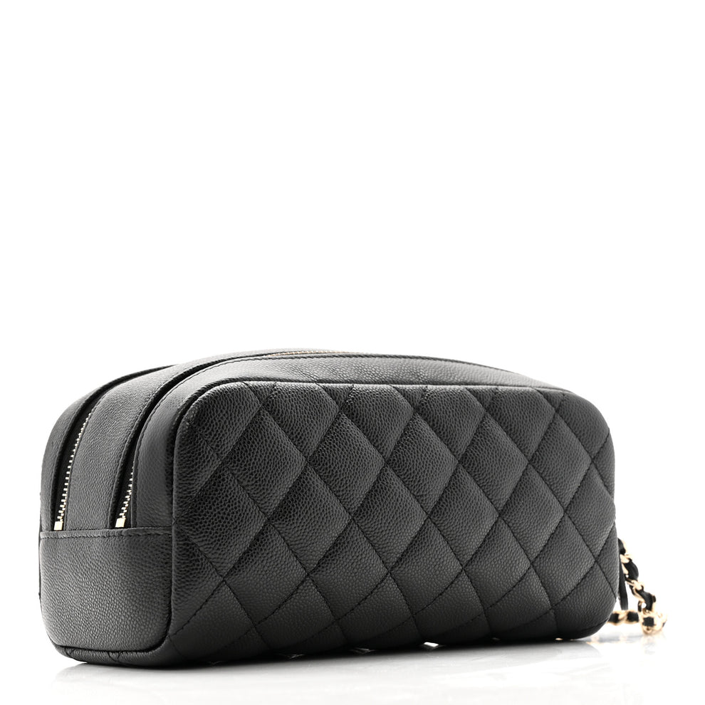 Chanel Caviar Quilted Toiletry Case With Chain Black 1791368 – FASHIONPHILE