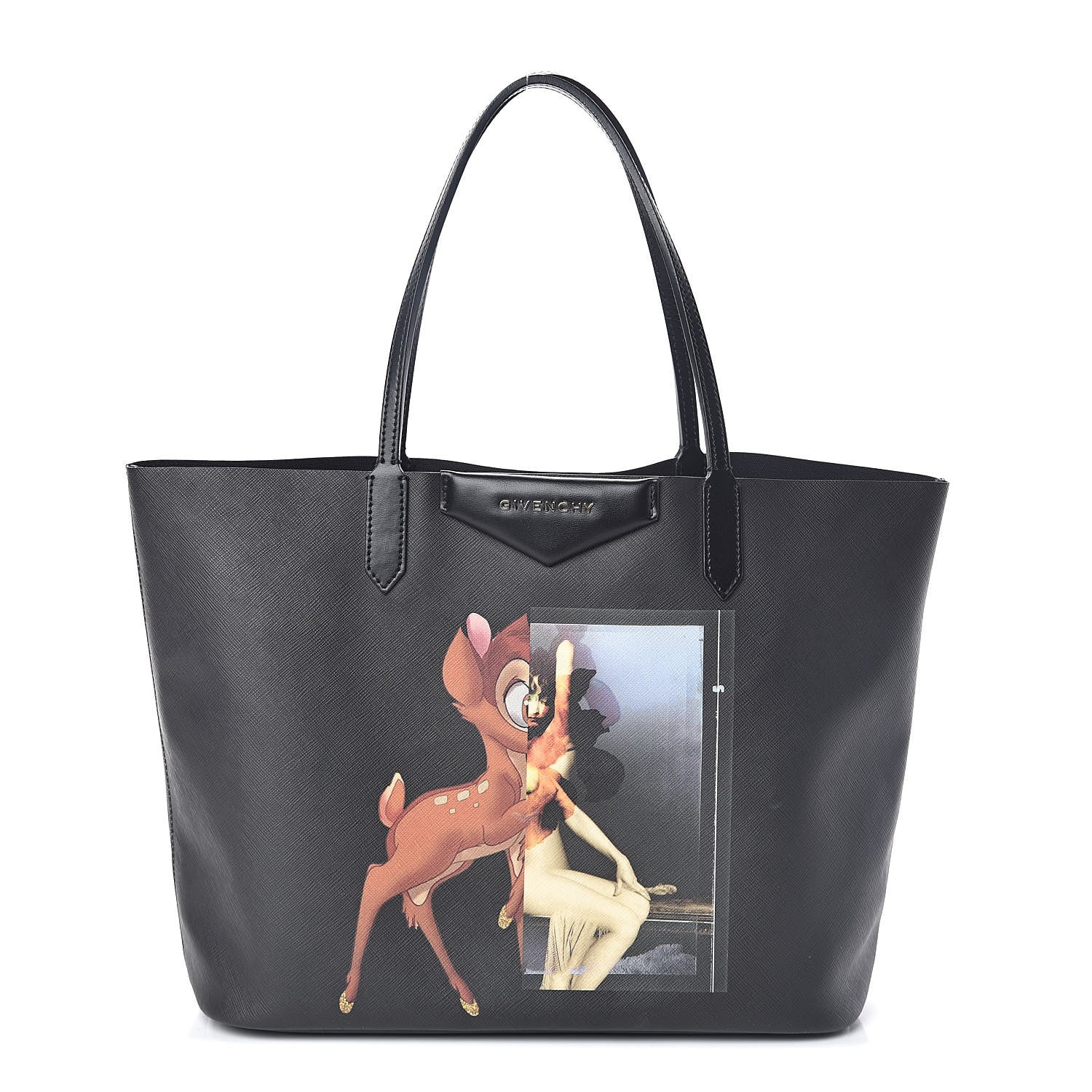 Givenchy Textured Coated Canvas Bambi Print Medium Antigona Tote 515904 ...