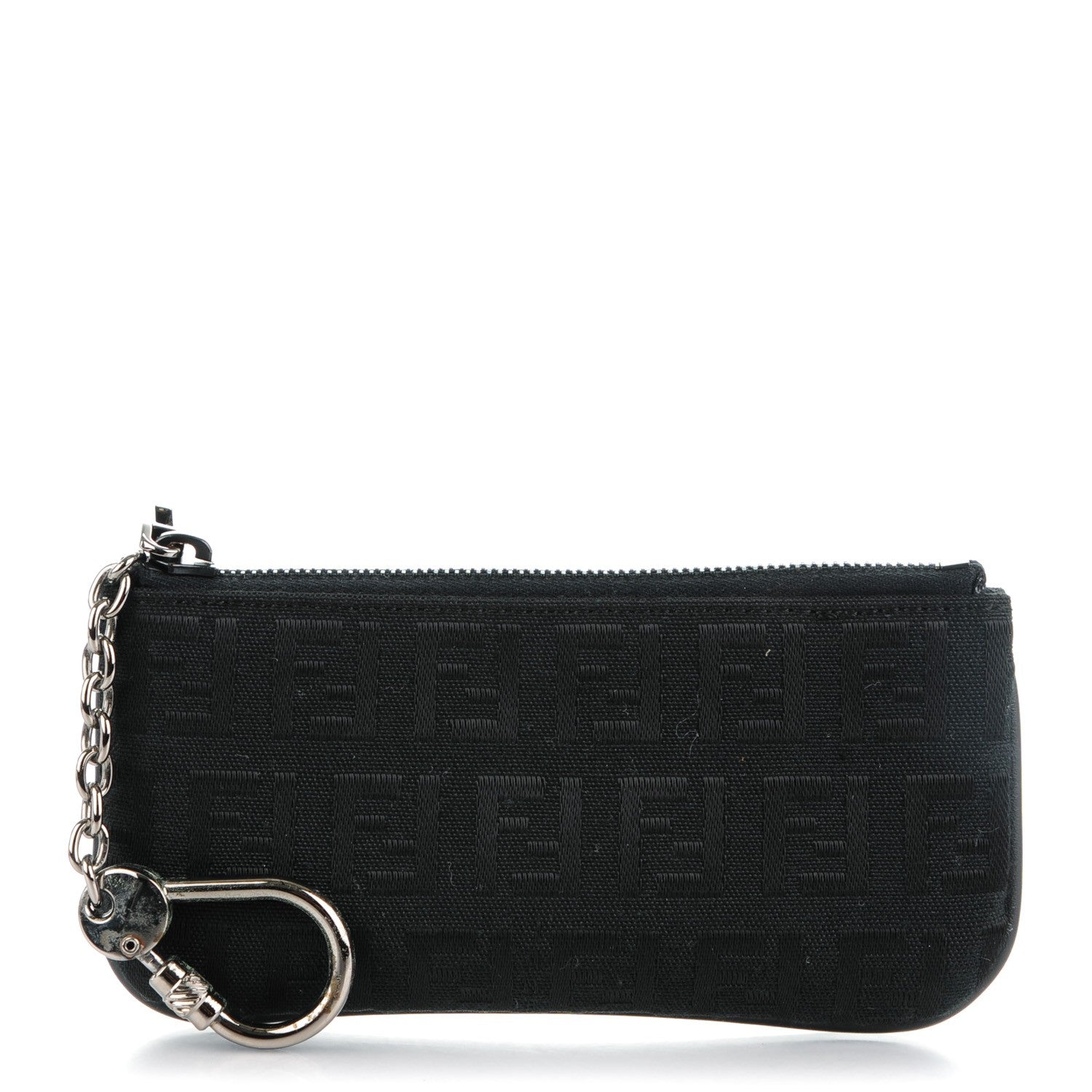 Fendi Zucchino Coin Pouch Key Case Black 154526 – FASHIONPHILE
