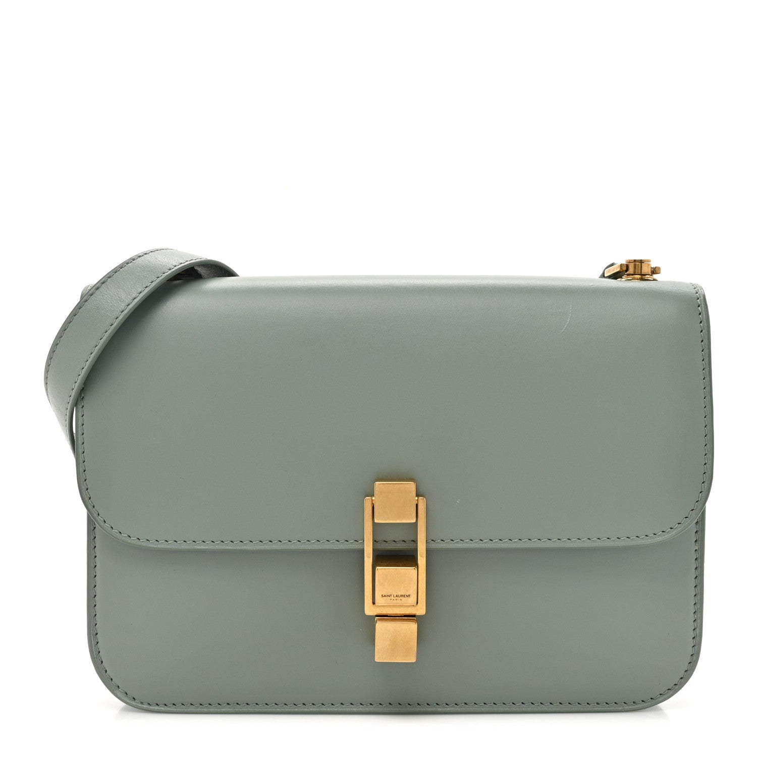 Saint Laurent Smooth Calfskin Carre Satchel Vert Opaline 1595130 ...