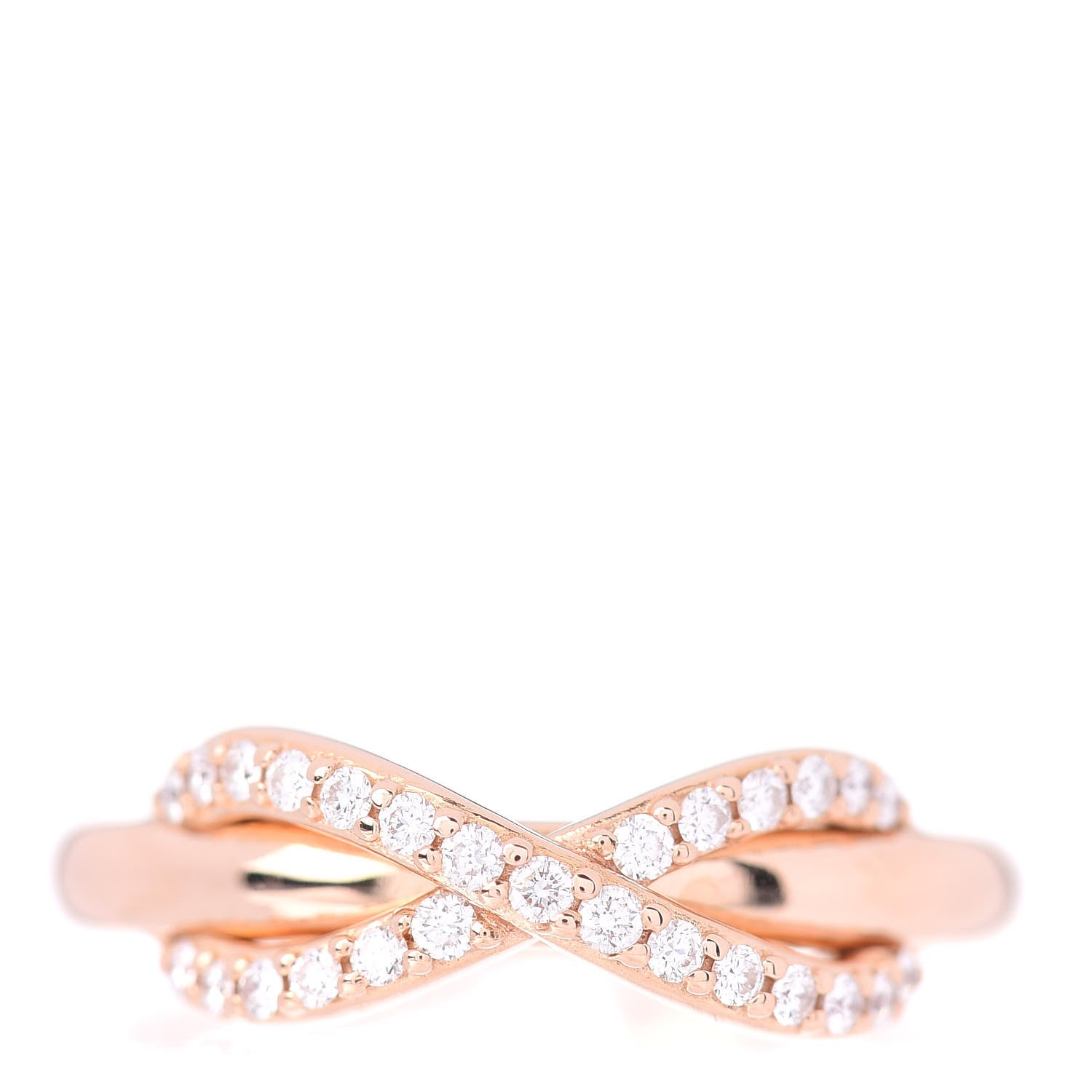 Tiffany 18K Rose Gold Diamond Infinity Ring 47 4 708382 – FASHIONPHILE