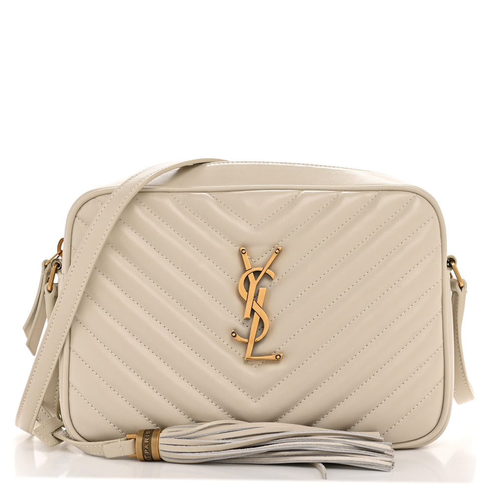 Saint Laurent Calfskin Matelasse Monogram Lou Camera Bag Crema Soft ...