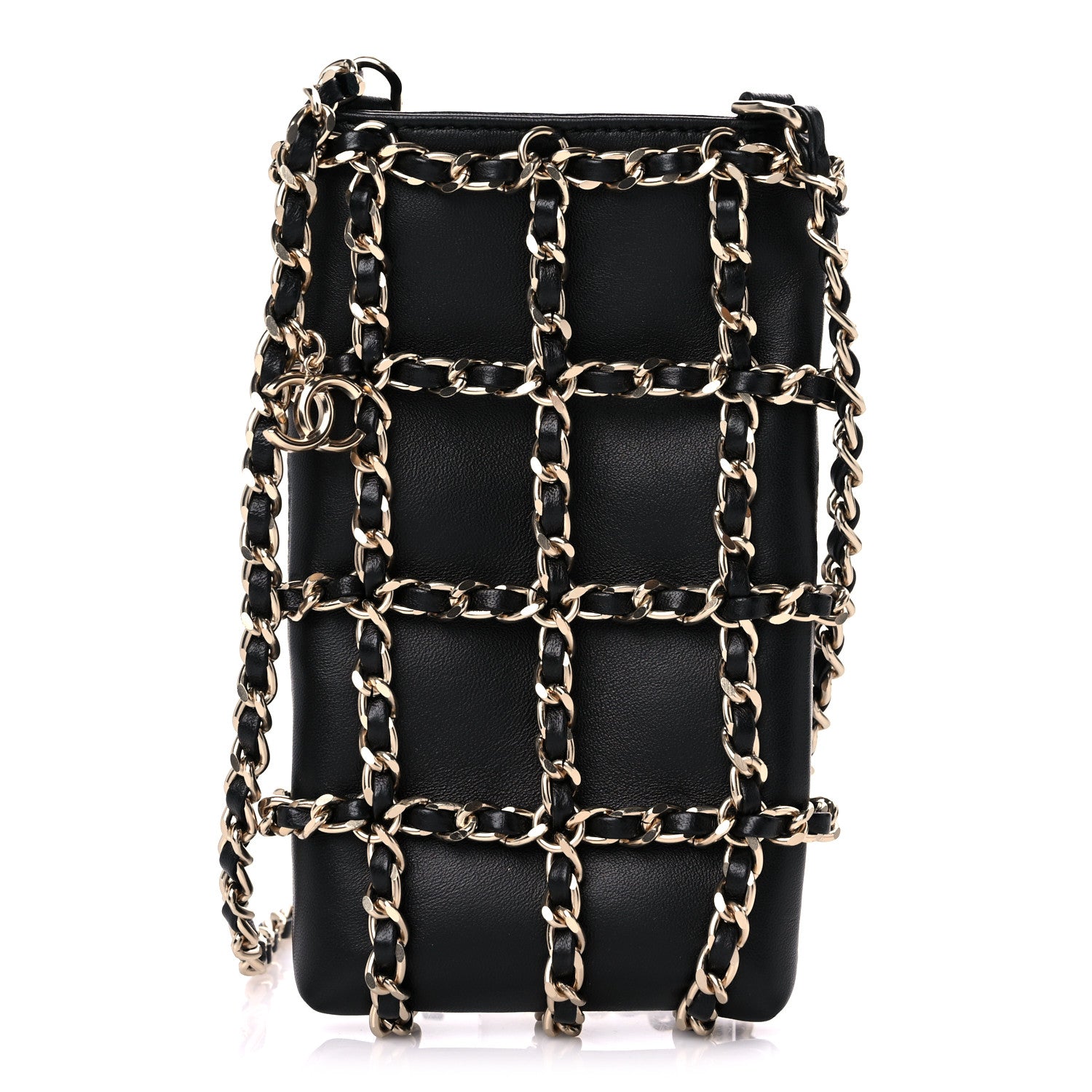 Chanel Lambskin Tech Me Out Clutch With Chain Black 1114751 – FASHIONPHILE