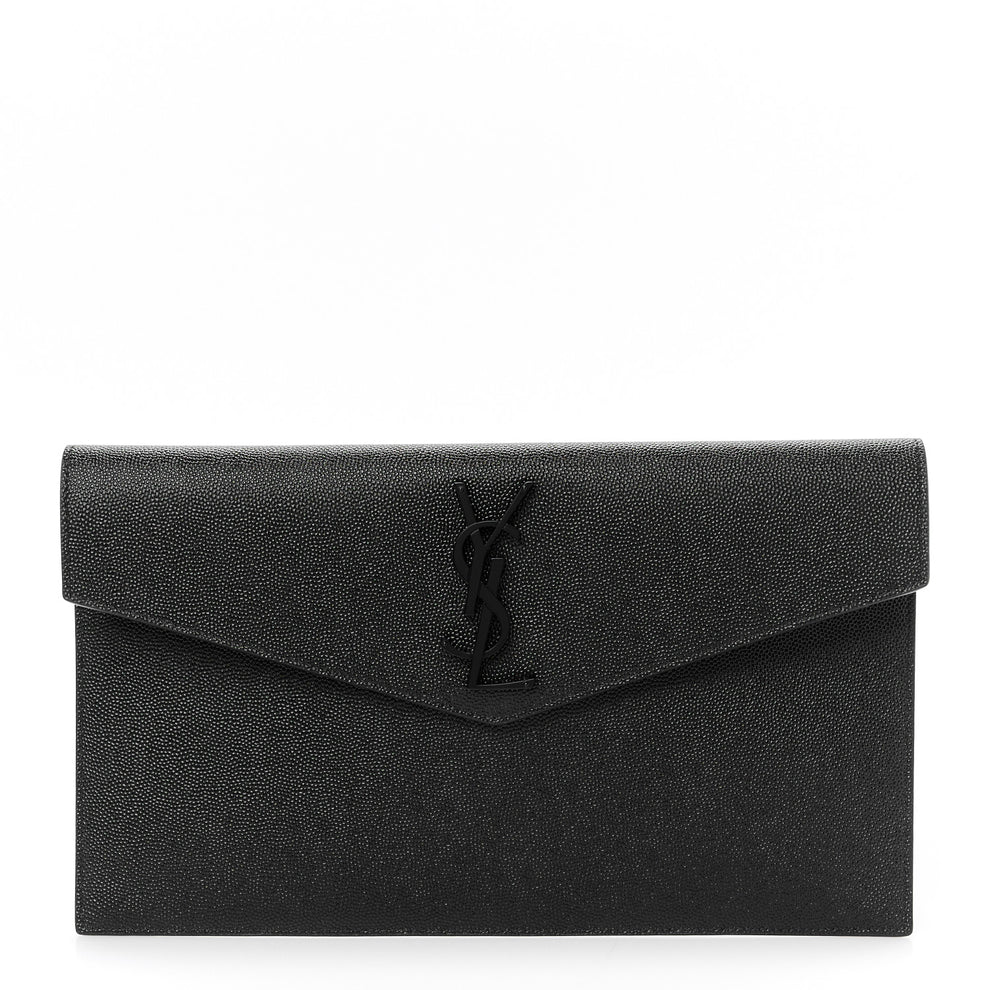 Saint Laurent Grain De Poudre Monogram Uptown Pouch Black 1760717 ...