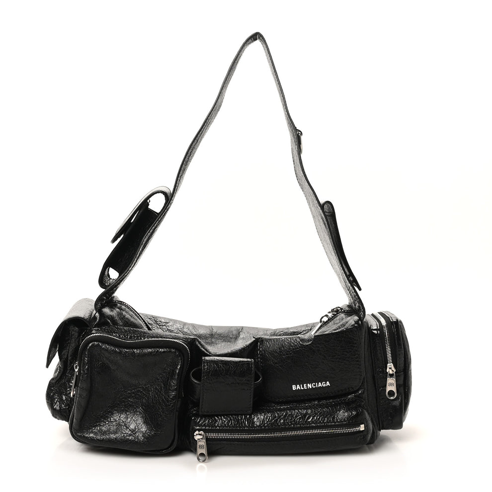 Balenciaga Agneau Arena Men's Superbusy Small Sling Zip Shoulder Bag ...