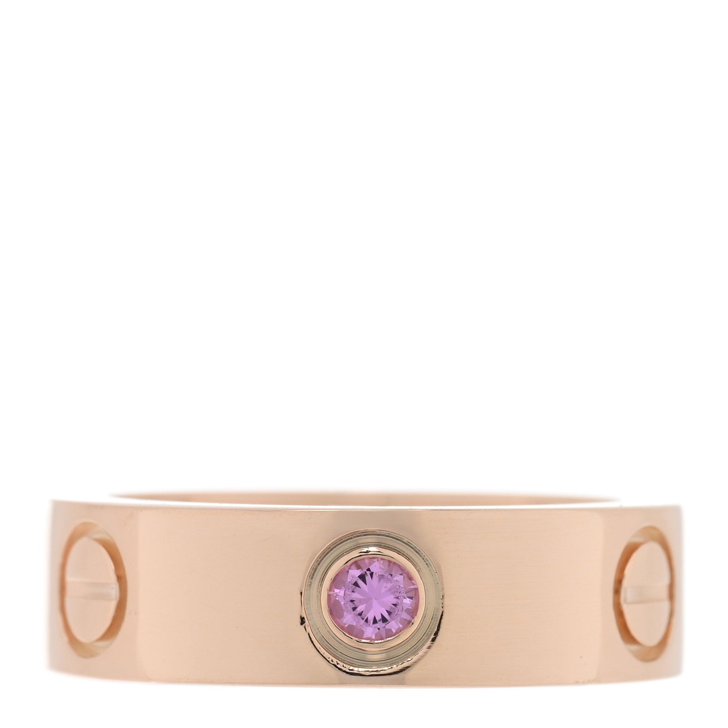 Cartier 18K Pink Gold Pink Sapphire 5.5mm LOVE Ring 50 5.25 1702315 ...