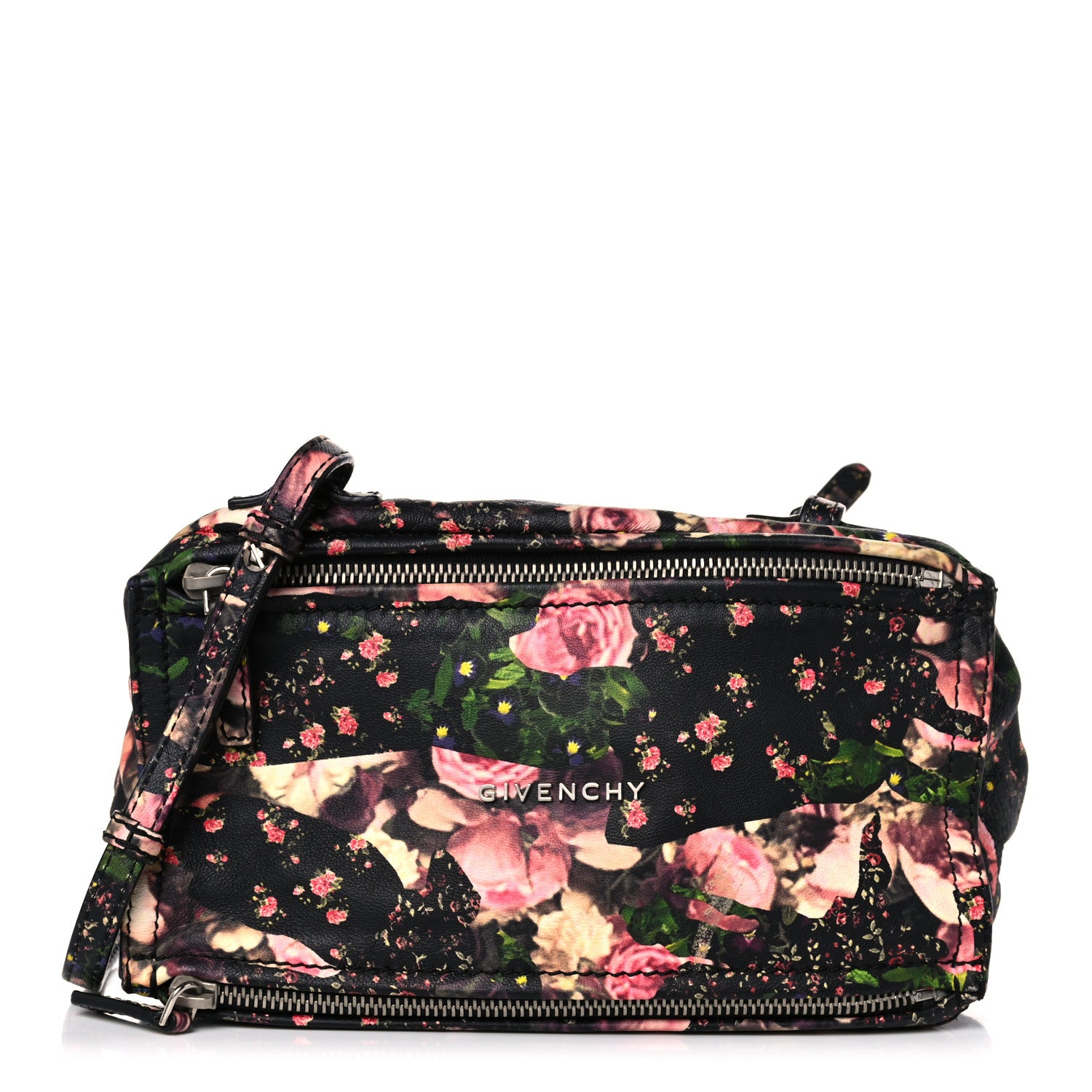 Givenchy Lambskin Roses Camouflage Print Mini Pandora Black 924542 ...