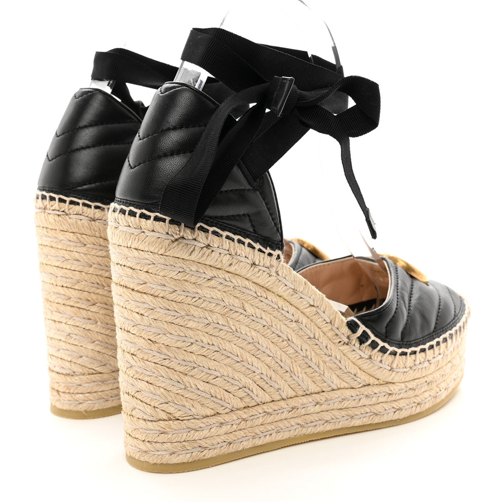 Gucci Nappa Matelasse GG Marmont Ankle Wrap Platform 35/120mm ...