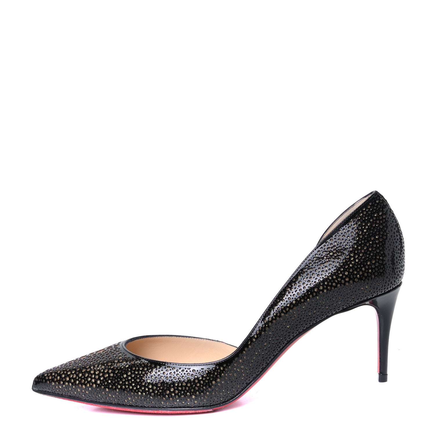 Christian Louboutin Patent Glitter Galupump 70 Pumps 36.5 Black Gold ...