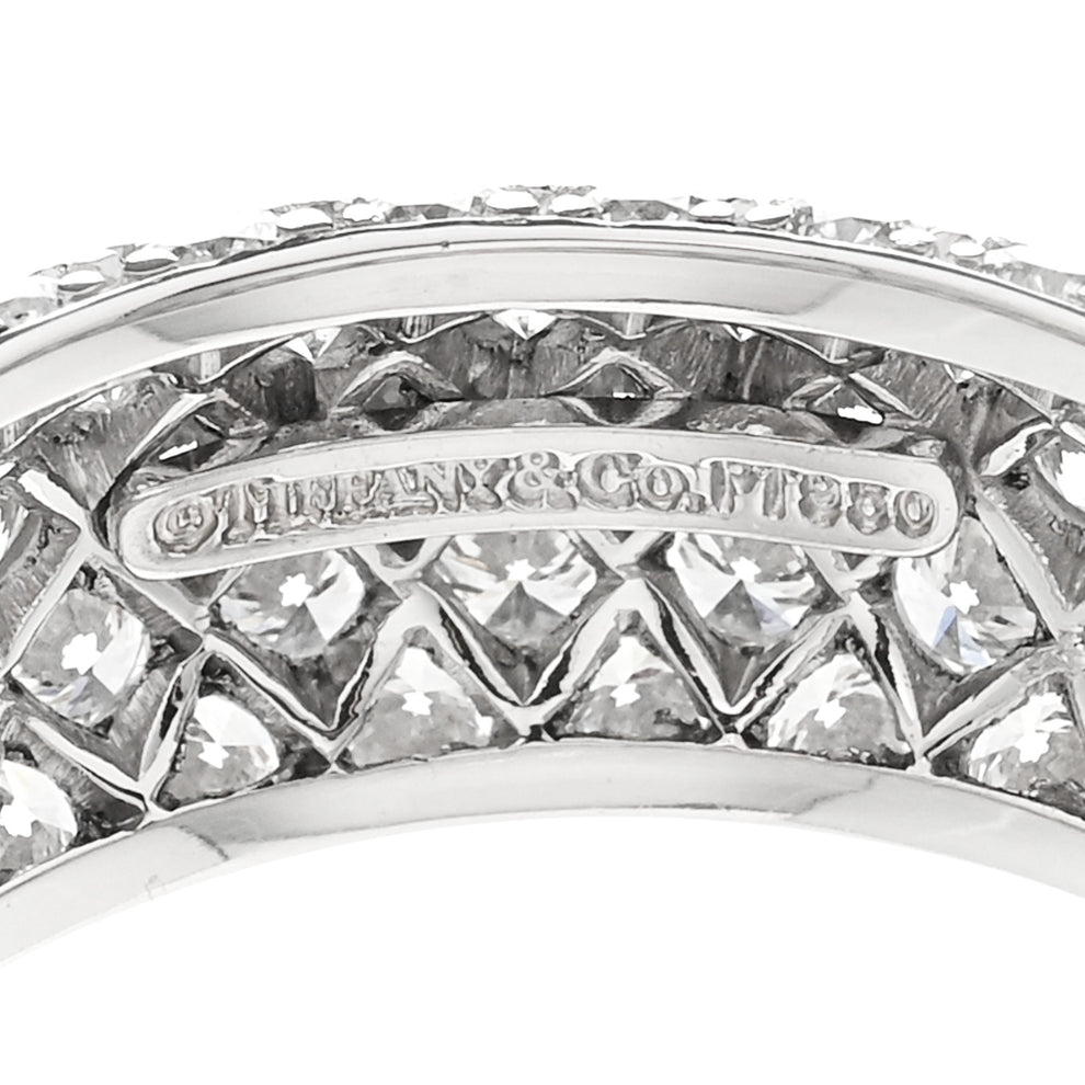 Tiffany Platinum Diamond Five Row Etoile Band Ring 54 6.75 1618196 ...