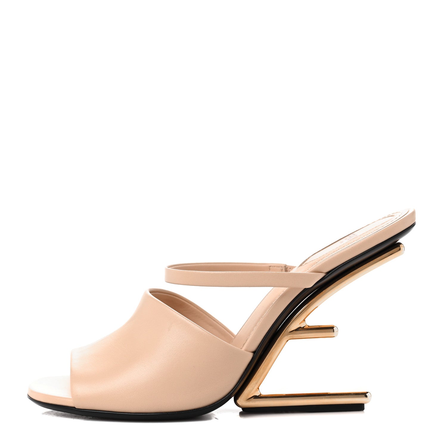 Fendi Calfskin Fendi First 95mm Slide Sandals 38 Poudre 1095938 ...