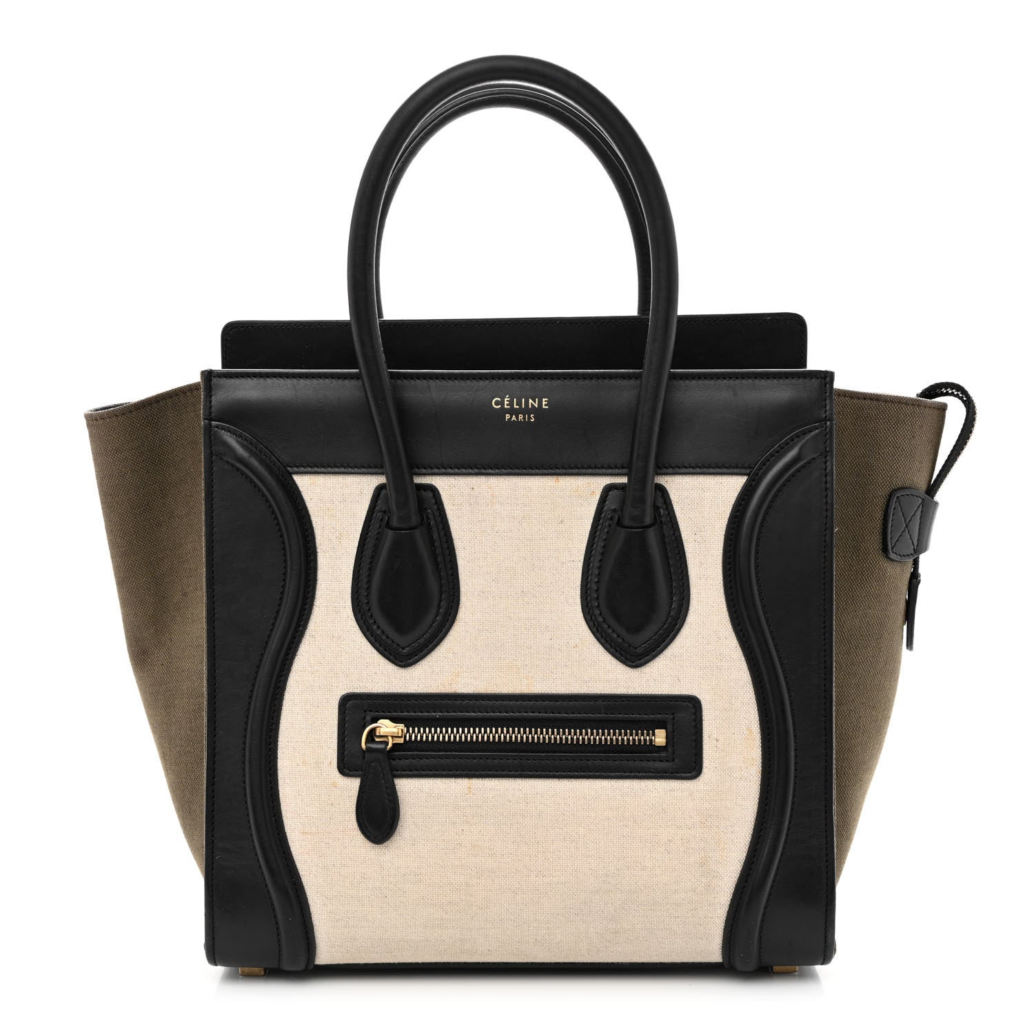 Celine Canvas Smooth Calfskin Micro Tri-Color Luggage Green 1472603 ...