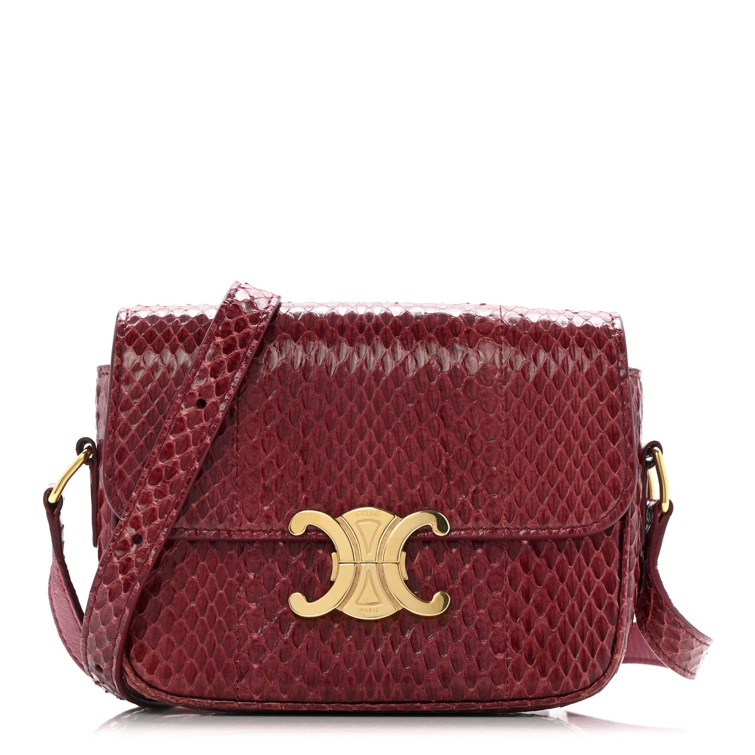 Celine Watersnake Teen Triomphe Ruby 1774219 – FASHIONPHILE