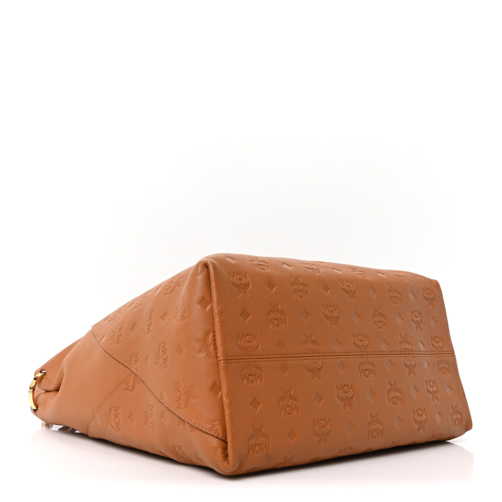 MCM Calfskin Ottomar Monogram Large Klara Hobo Cognac 1785020 ...