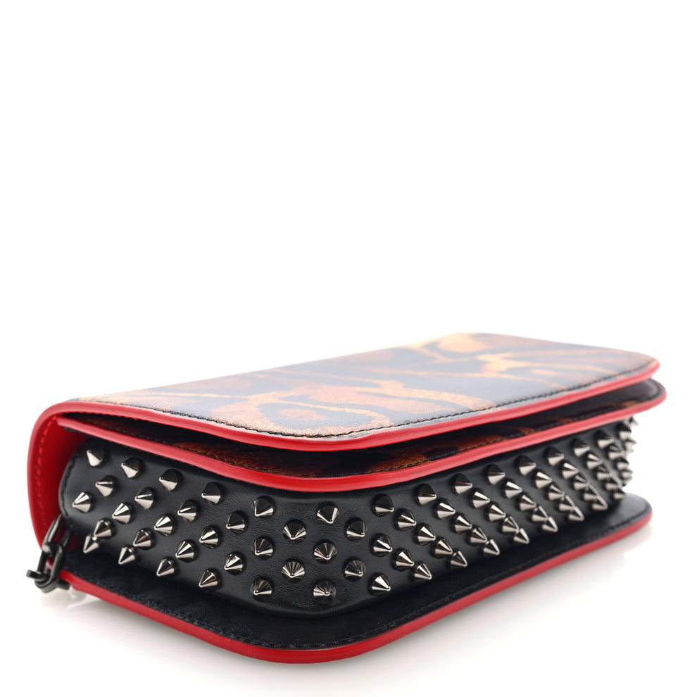 Christian Louboutin Calfskin Leopard Print Spikes Small Paloma Bag ...