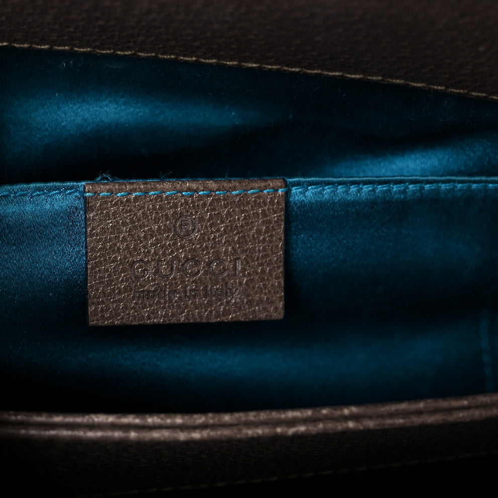 Gucci GG Supreme Monogram Web Small Ophidia Chain Shoulder Bag Brown ...