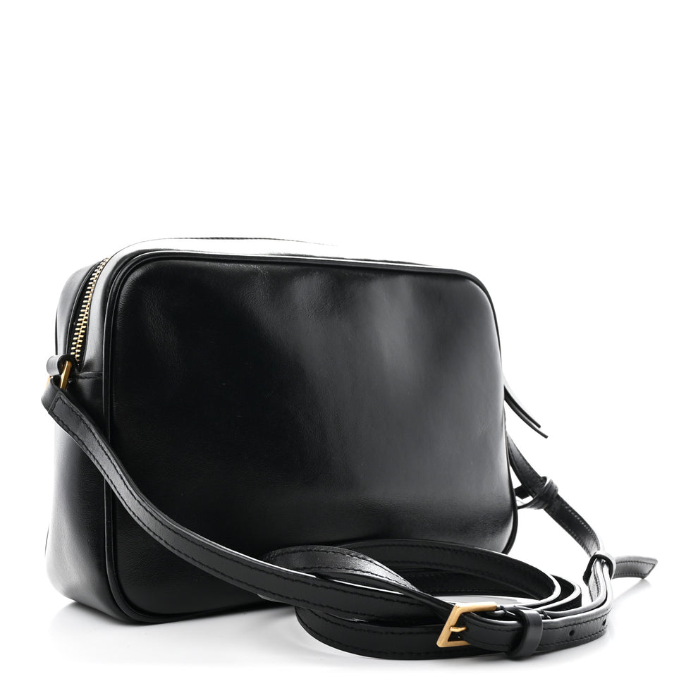 Saint Laurent Calfskin Leopard Print Monogram Lou Camera Bag Black ...