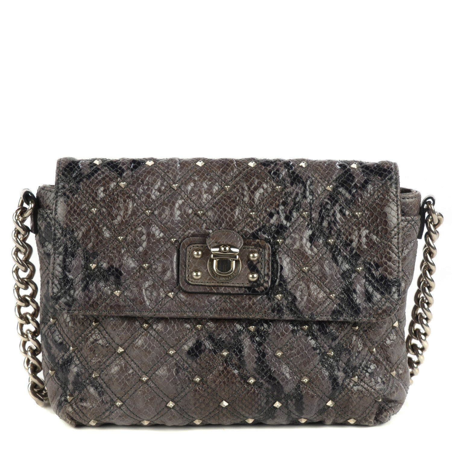 Marc Jacobs Python Embossed Stardust The Large Single Flap Grey 112799 ...
