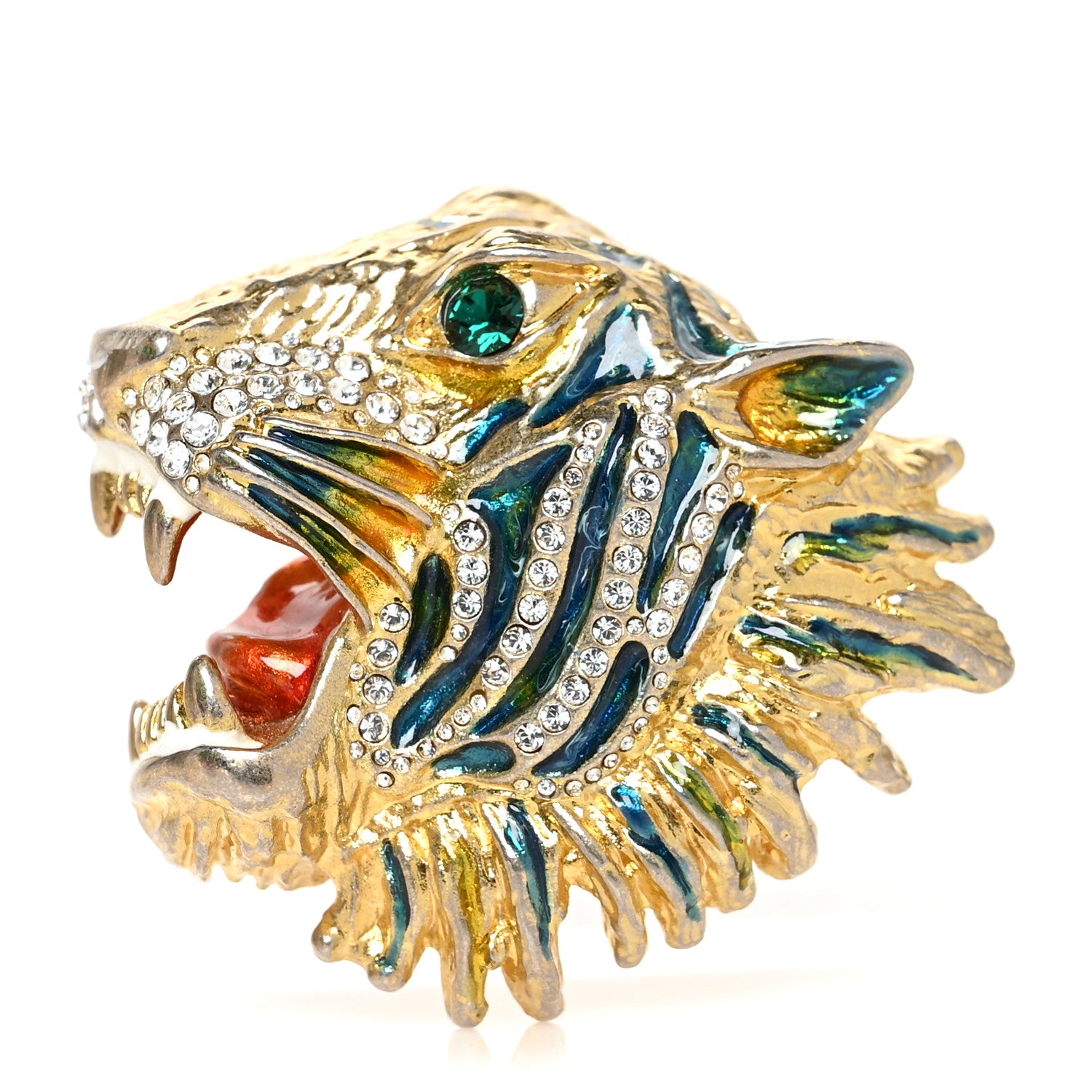 Gucci Metal Crystal Rajah Brooch Gold 1120495 – FASHIONPHILE