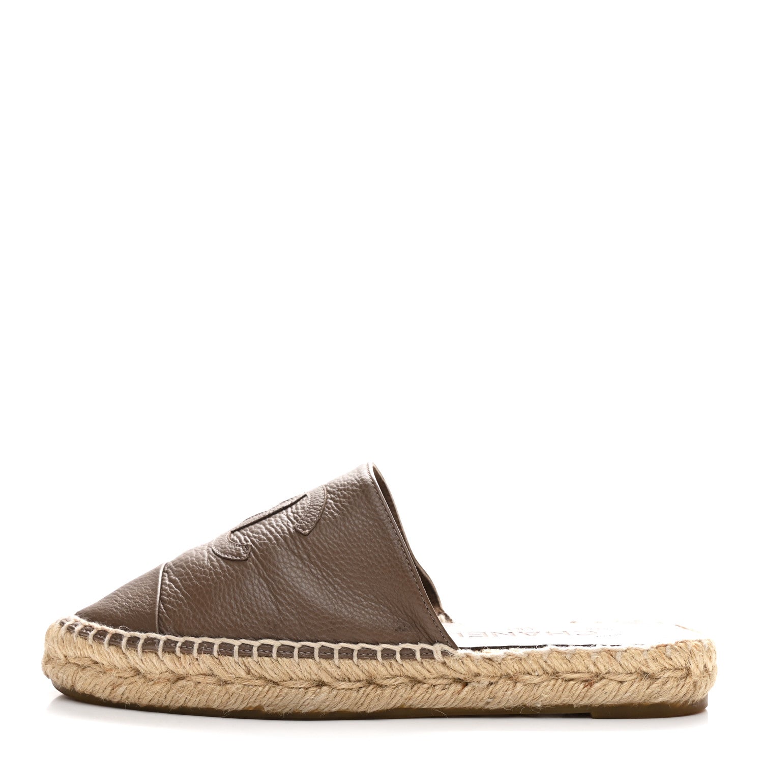Chanel Calfskin CC Espadrille Mules 36 Dark Beige 1834613 – FASHIONPHILE
