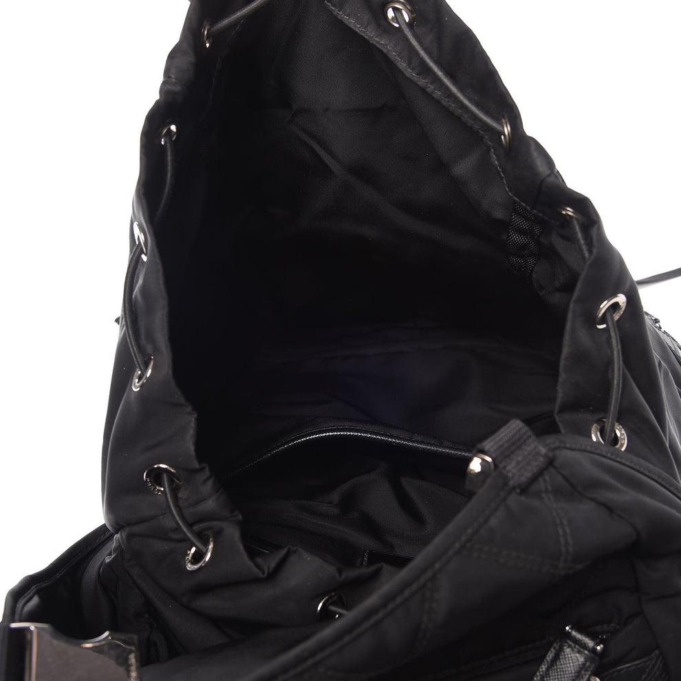 Prada Tessuto Nylon Impunturato Double Buckle Backpack Black 270539 ...