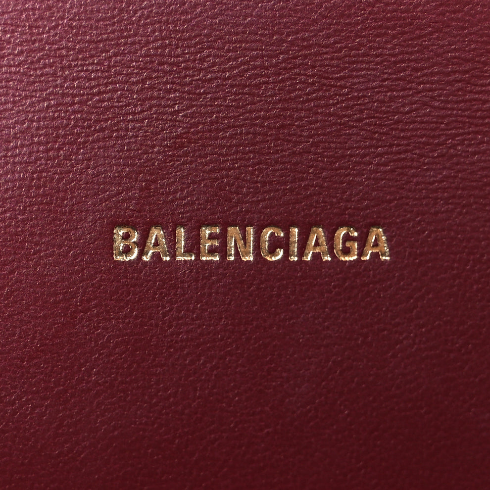 Balenciaga Shiny Calfskin Crocodile Embossed Hourglass Top Handle Bag ...