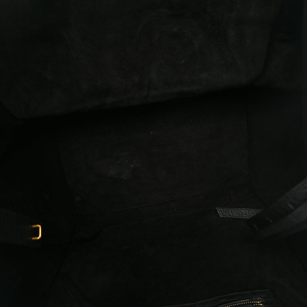 Celine Crocodile Embossed Calfskin Large Phantom Luggage Black 1787584 ...