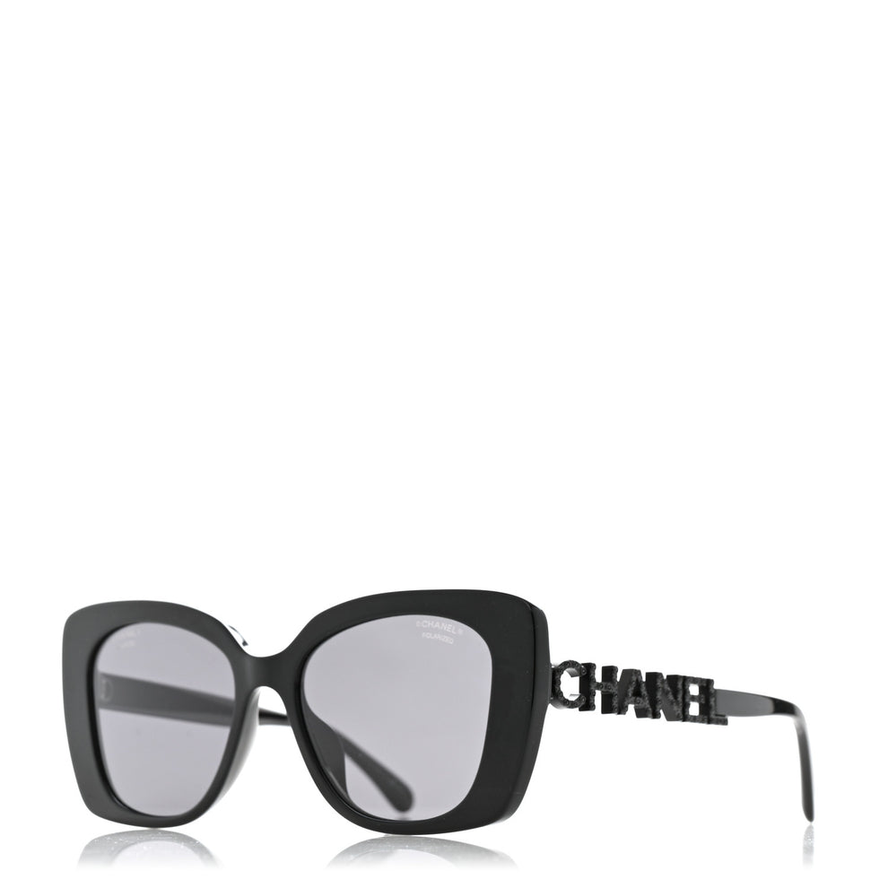 Chanel Acetate Strass Polarized Square Sunglasses 5422-B Black 1715602 ...