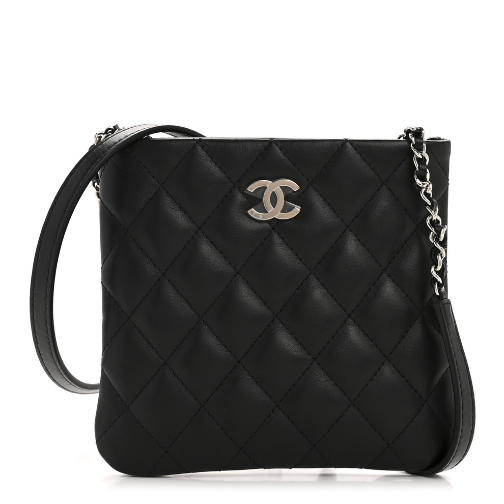 Chanel Lambskin Quilted Uniform Crossbody Bag Black 1774623 – FASHIONPHILE