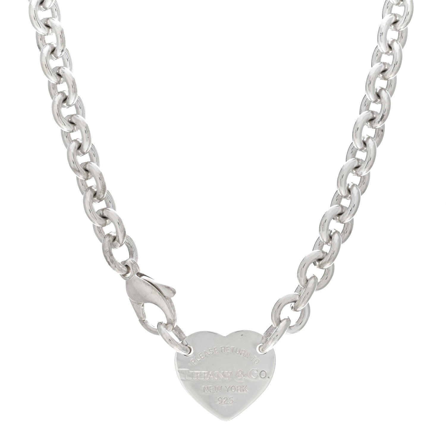 Tiffany Sterling Silver Return to Tiffany Heart Tag Choker Necklace ...