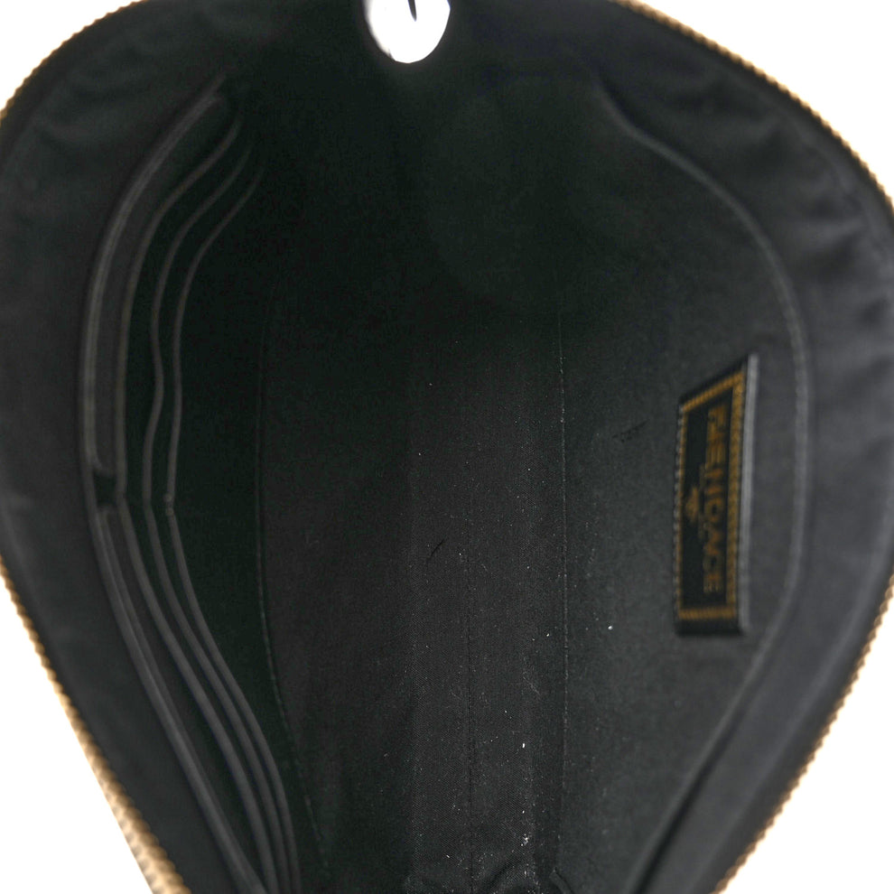 Fendi X VERSACE Vitello Grace Fendace FF Baroque Logo Large Flat Pouch ...