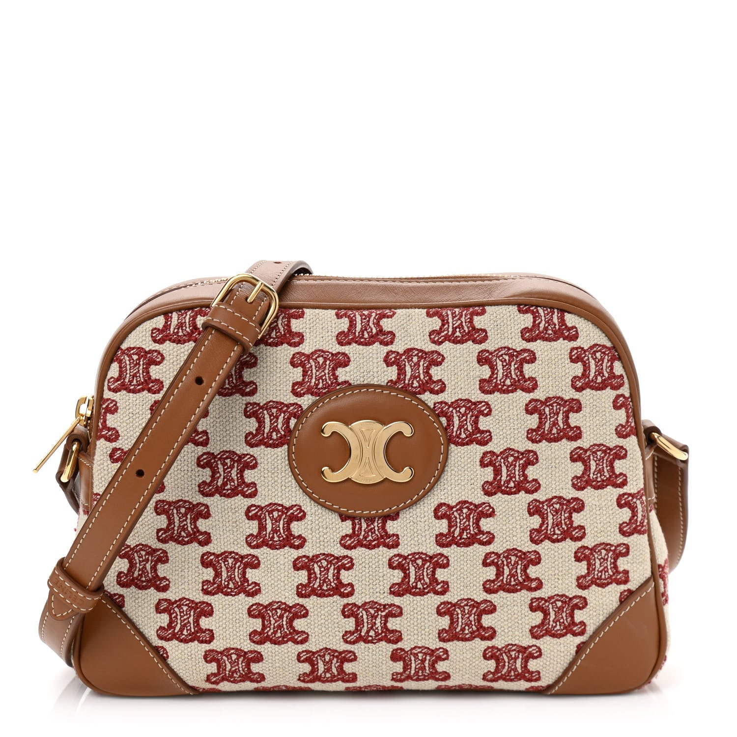 Celine Triomphe Canvas Small Camera Bag Fox Red 1072397 – FASHIONPHILE