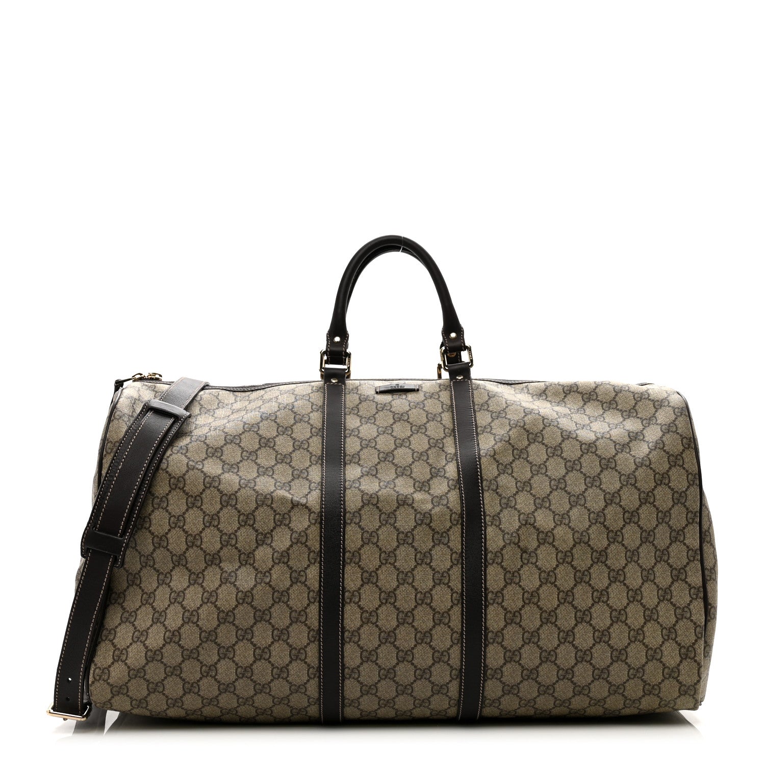 Gucci GG Plus Monogram Large Carry On Duffle Bag Brown 1440811 ...