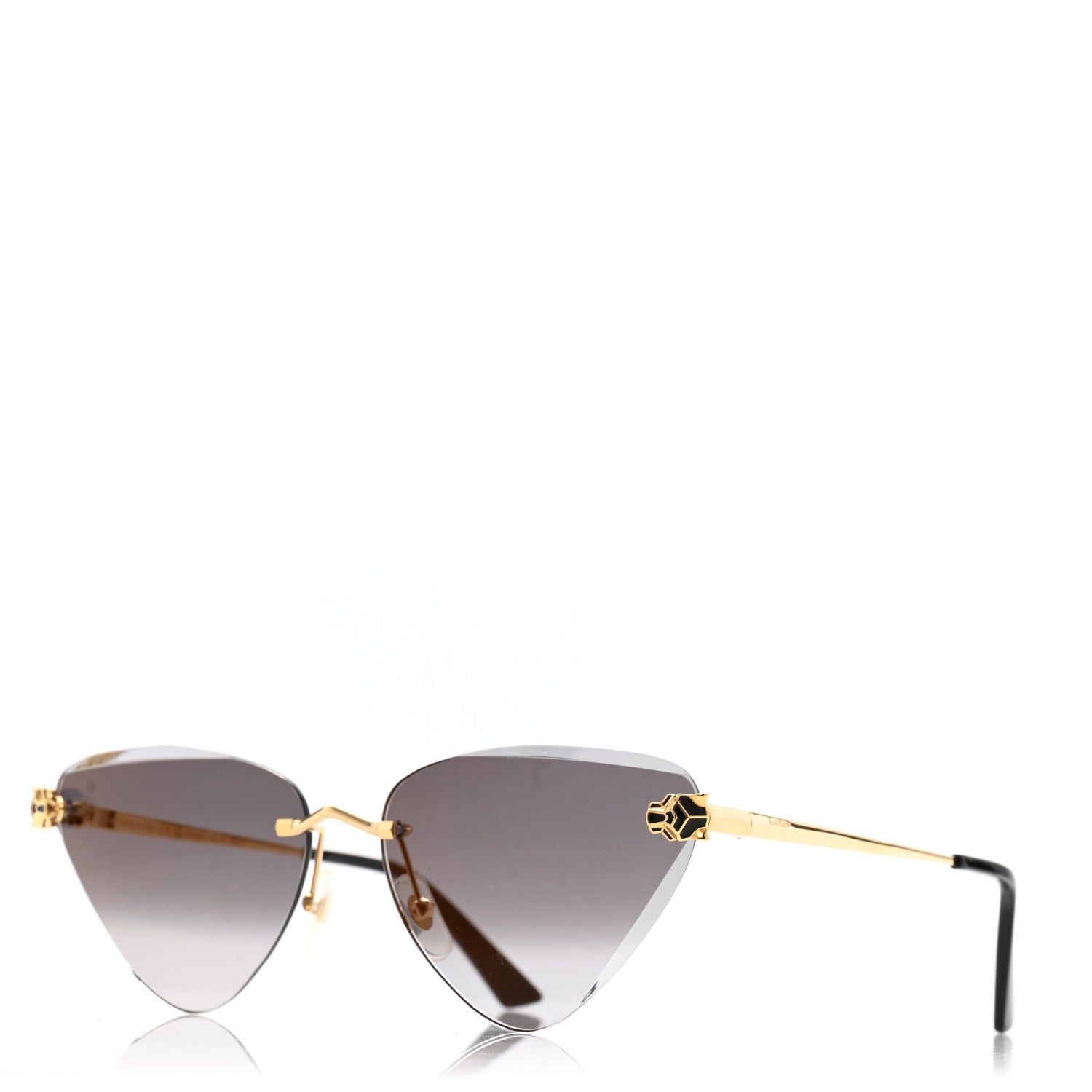 Cartier Panthere De Cartier Cat Eye Sunglasses CT0399S Gold Black ...