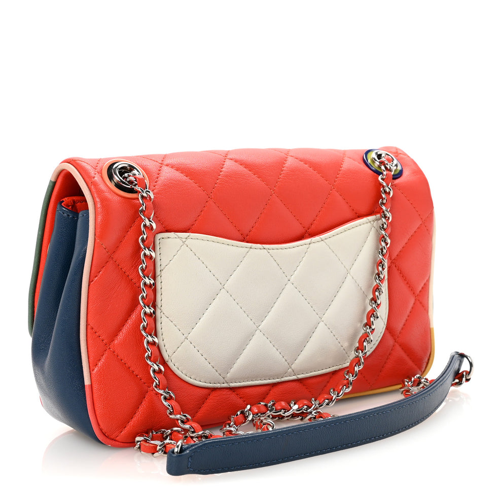 Chanel Lambskin Plexiglass Quilted Small Cuba Color Flap Red Multicolor ...