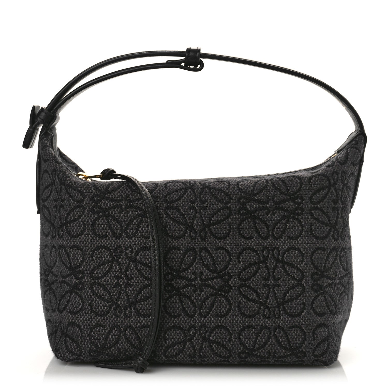 Loewe Jacquard Anagram Calfskin Small Cubi Bag Anthracite Black 1359496 ...