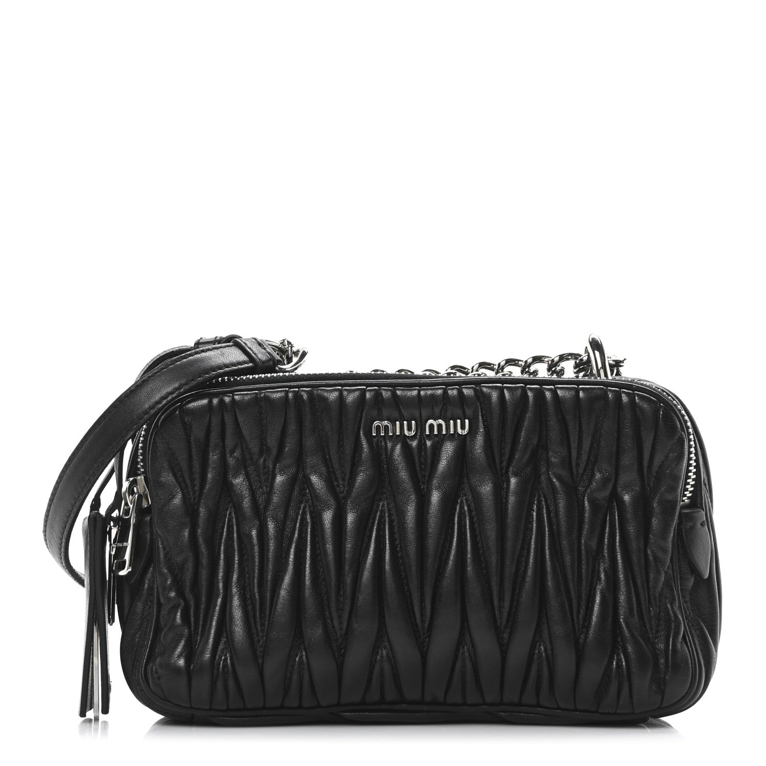 Miu Miu Nappa Matelasse Camera Bag Black 1755449 – FASHIONPHILE