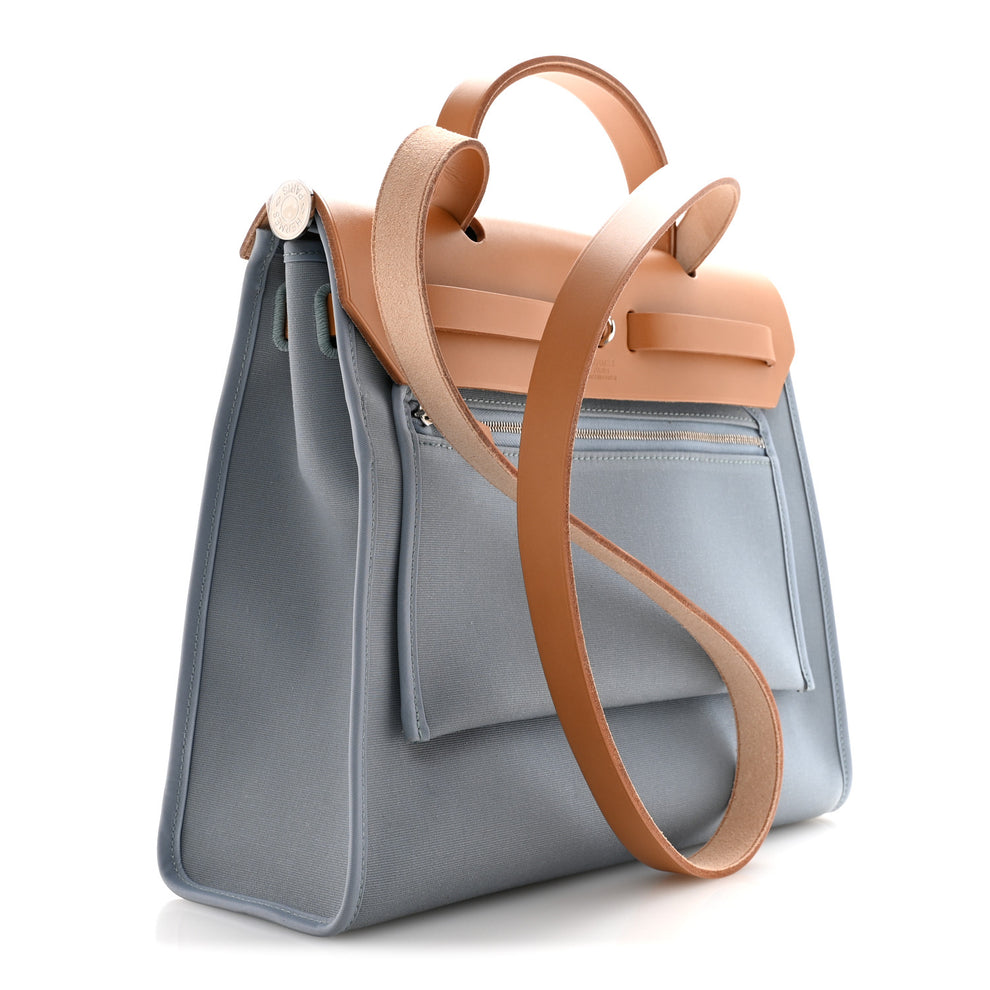Hermes Military Toile Vache Hunter Herbag Zip PM 31 Bleu Lin 1811652 ...